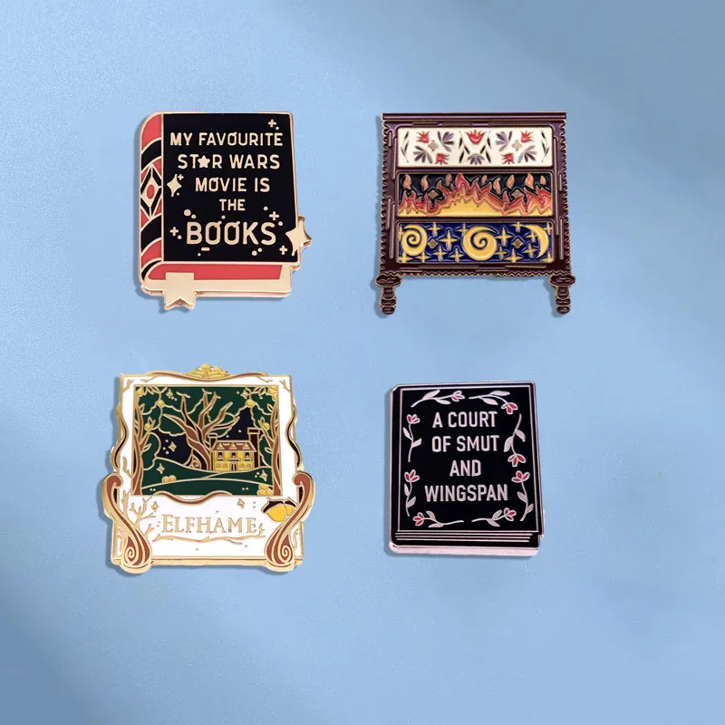 Classic-Fantasy-Novel-Enamel-Pin-Reading-Book-Lover-Badge-Brooch-Unique ...