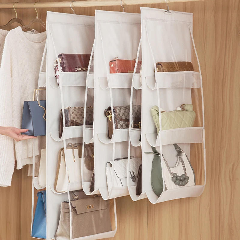 Hanging-Handbag-Organizer-Wardrobe-Closet-Transparent-Storage-Bag ...