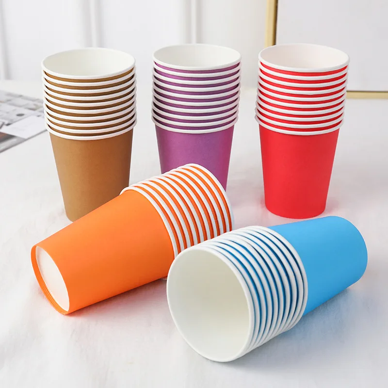 10PCS-Solid-Color-Tableware-Paper-Cup-For-Kids-Baby-Boy-Girl-Birthday ...