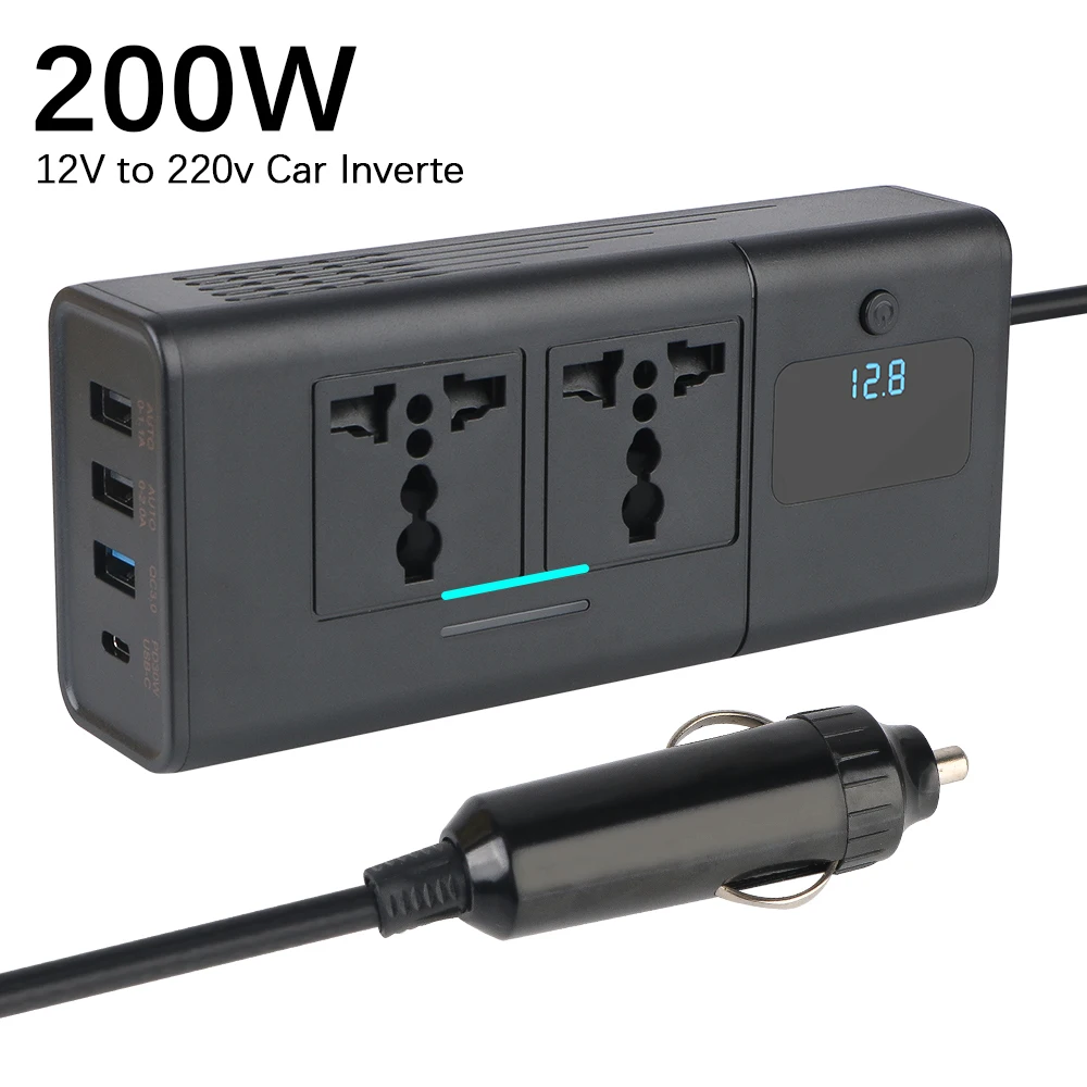 200W-Car-Accessories-Car-Inverter-With-Digital-Display-Power-Inverter ...