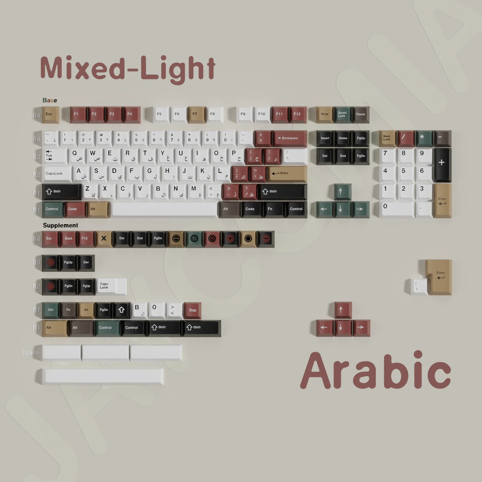 Cherry-Arabic-Keycaps-PBT-Dye-Sub-Keycap-GMK-Clone-Mixed-Lights-For-Mx ...