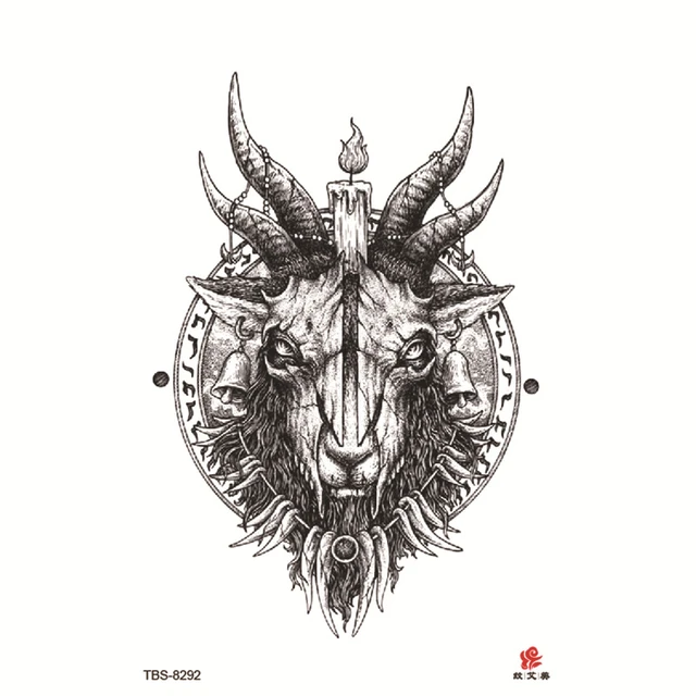 Goat Head Tattoo Flash