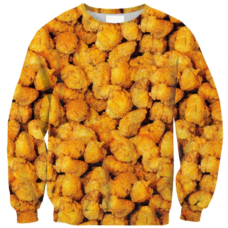 Fried Chicken Candy Graphic Hoodie For Men 3D Printed French Fries ...
