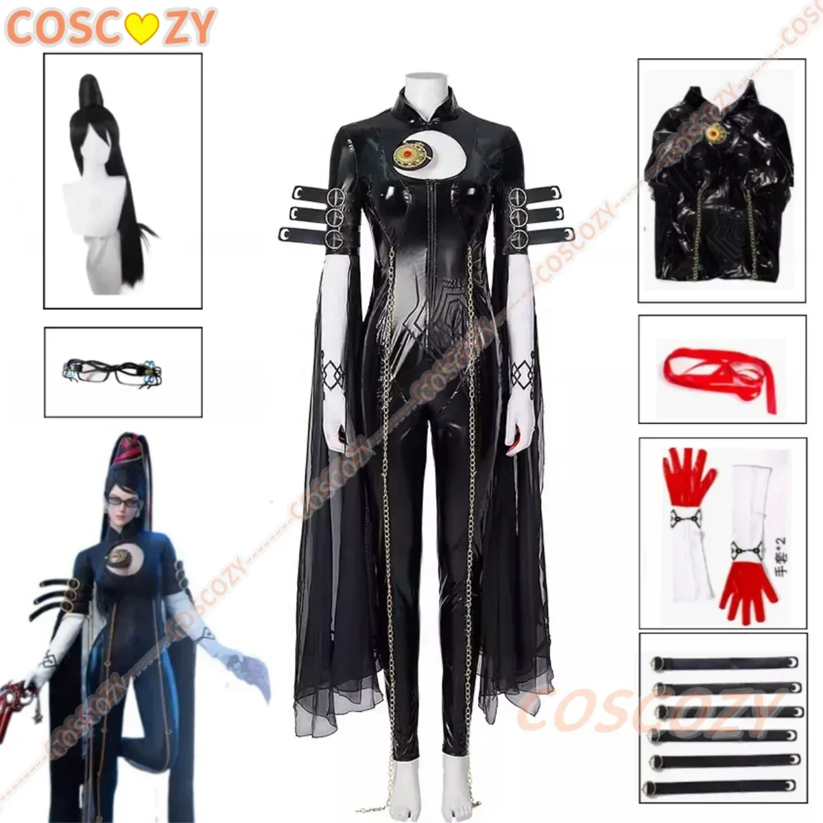 Game-Bayonetta-Cosplay-Costume-Black-Jumpsuit-Adult-Lady-Woman-Outfits ...