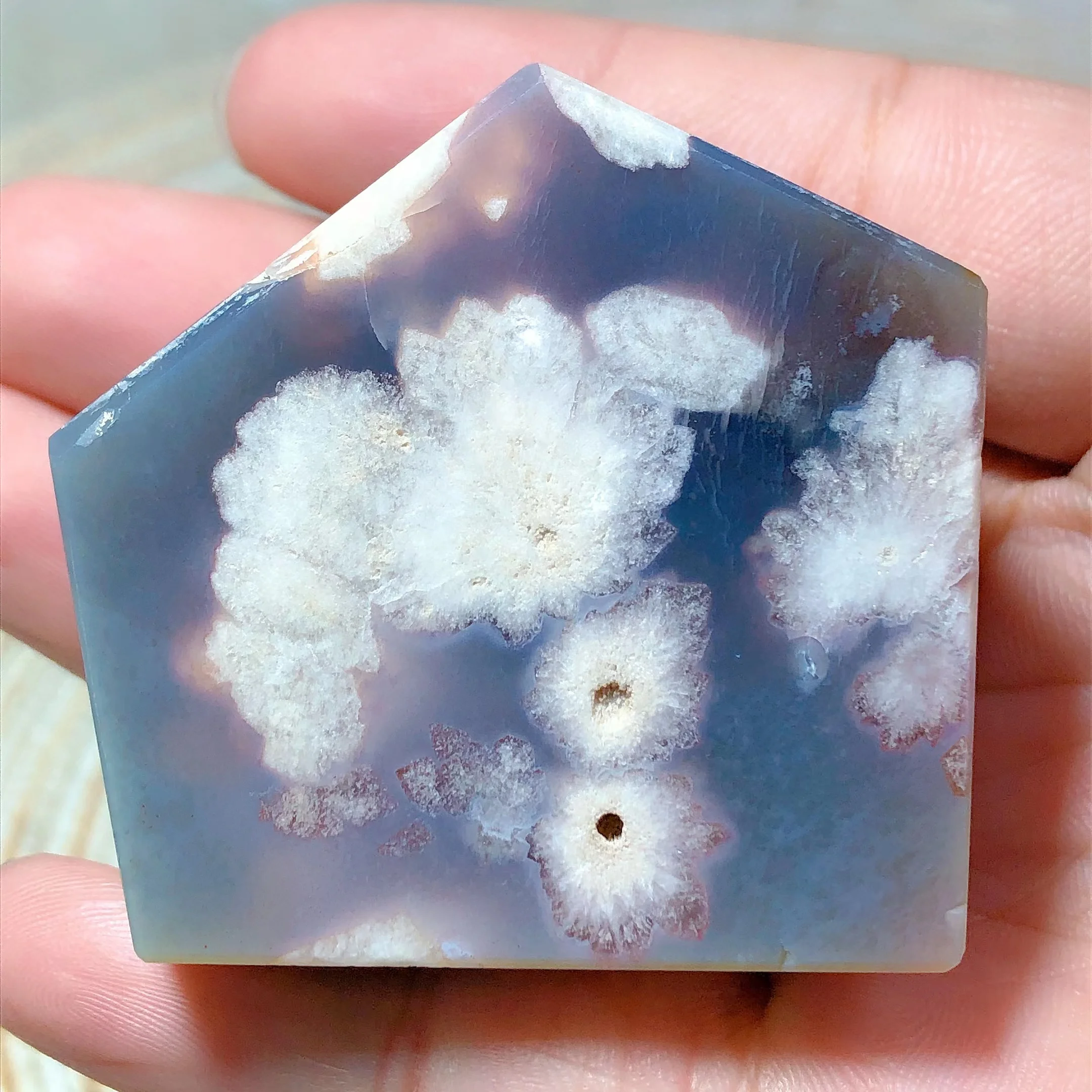 Natural Crystals Black Flower Agate Free Form Flame High Quality ...