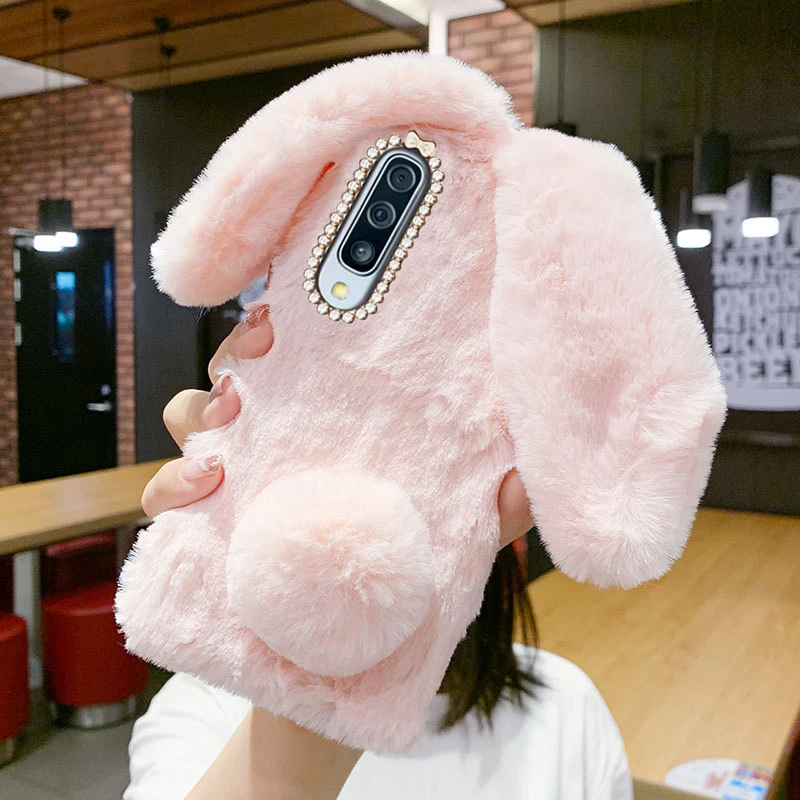 Cute-Rabbit-Fluff-Case-Samsung-Galaxy-A50-A70-A71-A30S-A12-S20-FE-S21 ...