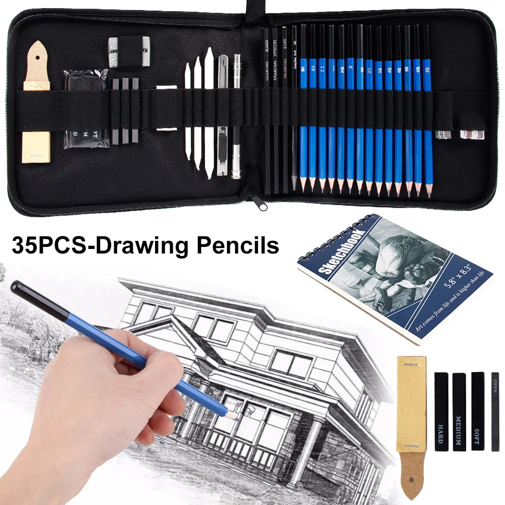 35pcs-Professional-Drawing-Kit-with-Colors-35pc-Set-Professional ...