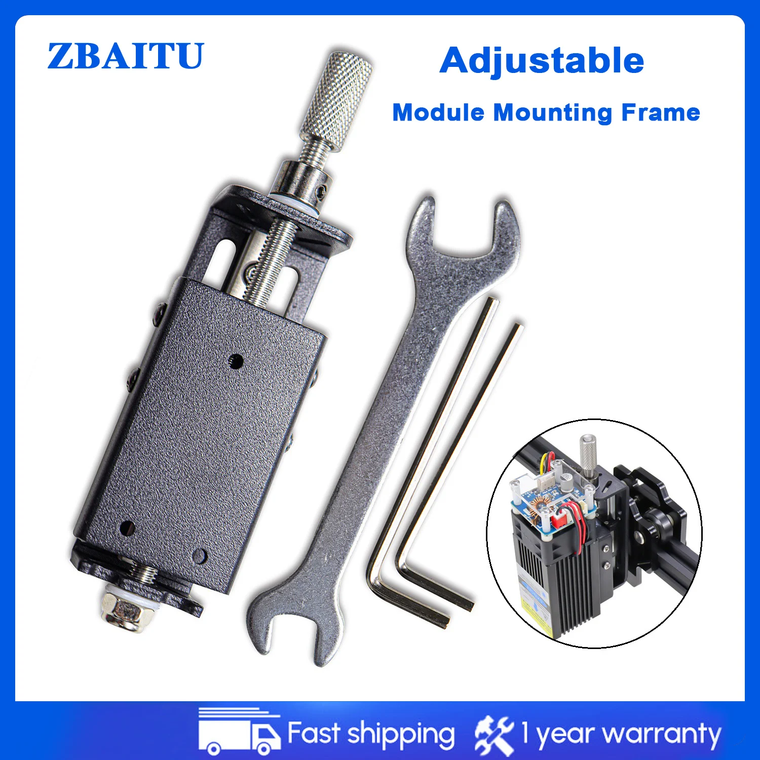 ZBAITU-CNC-Laser-Head-Adjustable-Module-Mounting-Frame-Focus-Set ...