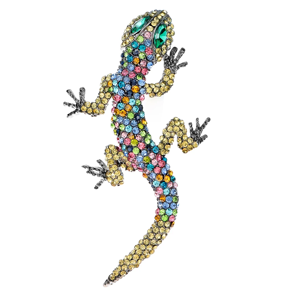 CINDY-XIANG-Rhinestone-Lizard-Gecko-Brooches-For-Women-Animal-Pin-Large ...