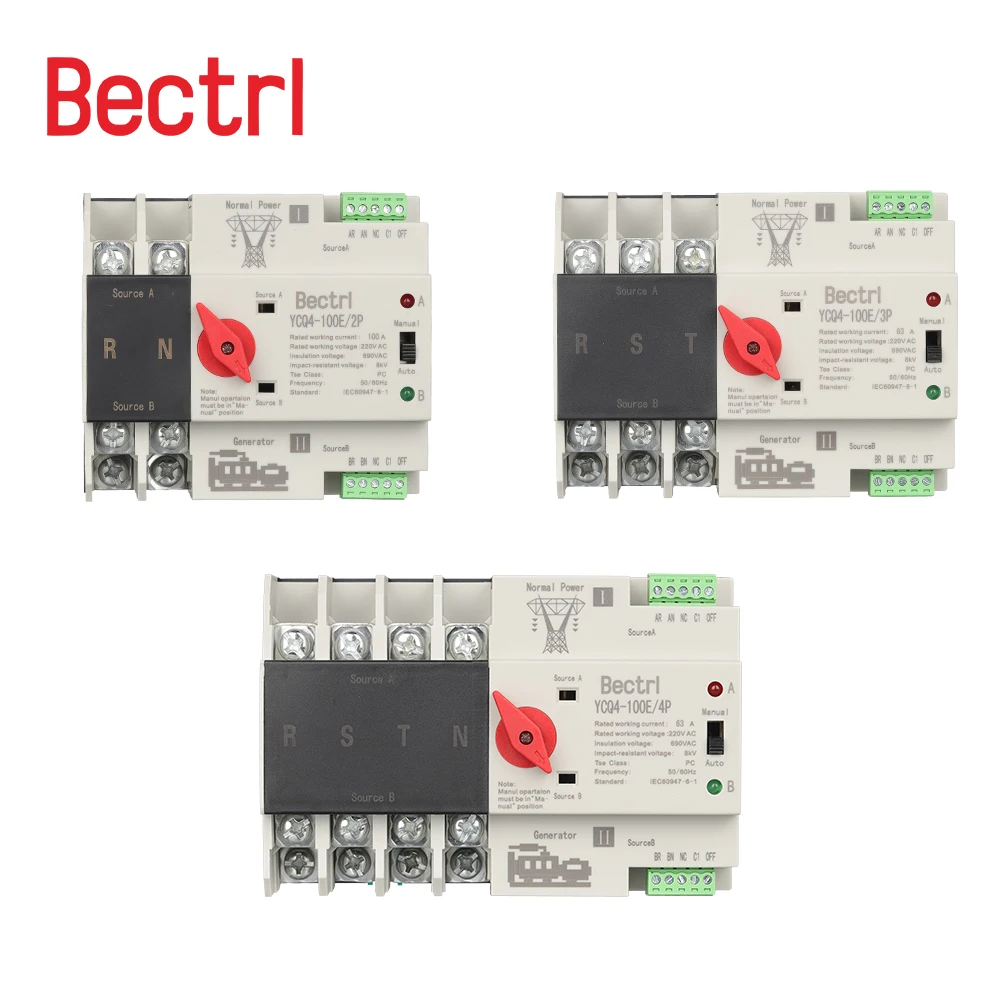 2P-3P-4P-Din-Rail-ATS-Dual-Power-Automatic-Transfer-Switch-Electrical ...
