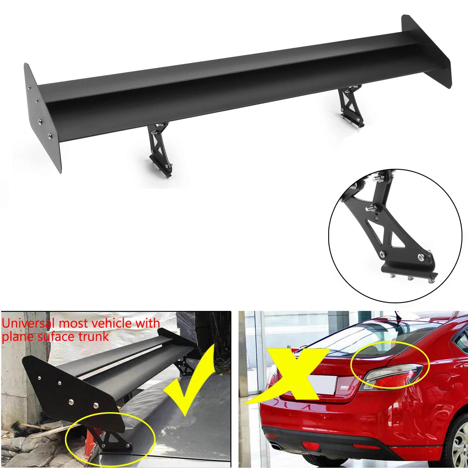 Topteng 53 inch 135cm Universal Grand Touring Rear Wing Car Tuning GT ...