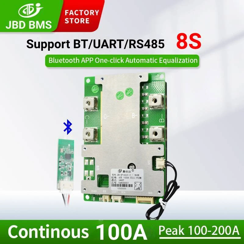 JBD 8S Smart BMS Lifepo4 24V 100A Bms Balance PCB Circuit Board for Lifepo4 Lithium Battery Bms ...