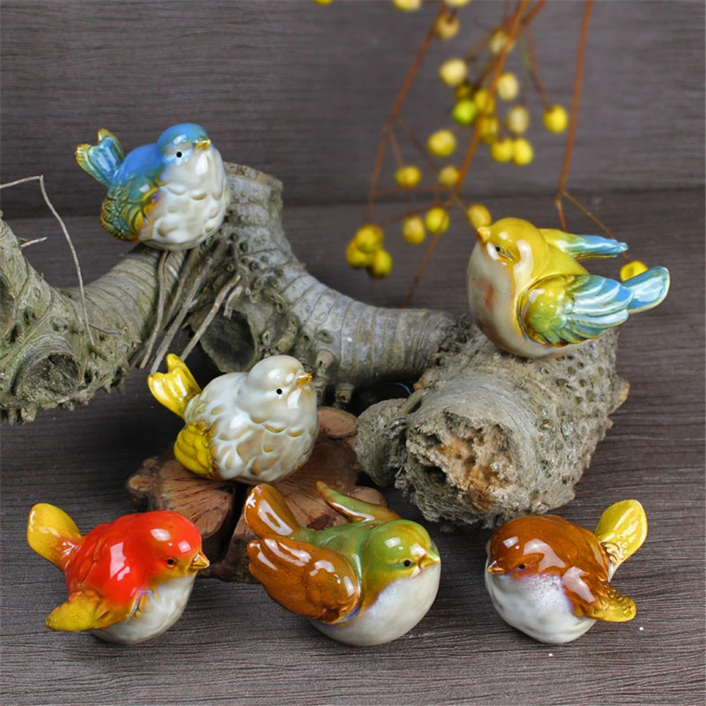 6pcs-Set-Ceramic-Objects-Birds-Statue-Home-Decor-Porcelain-Magpie ...
