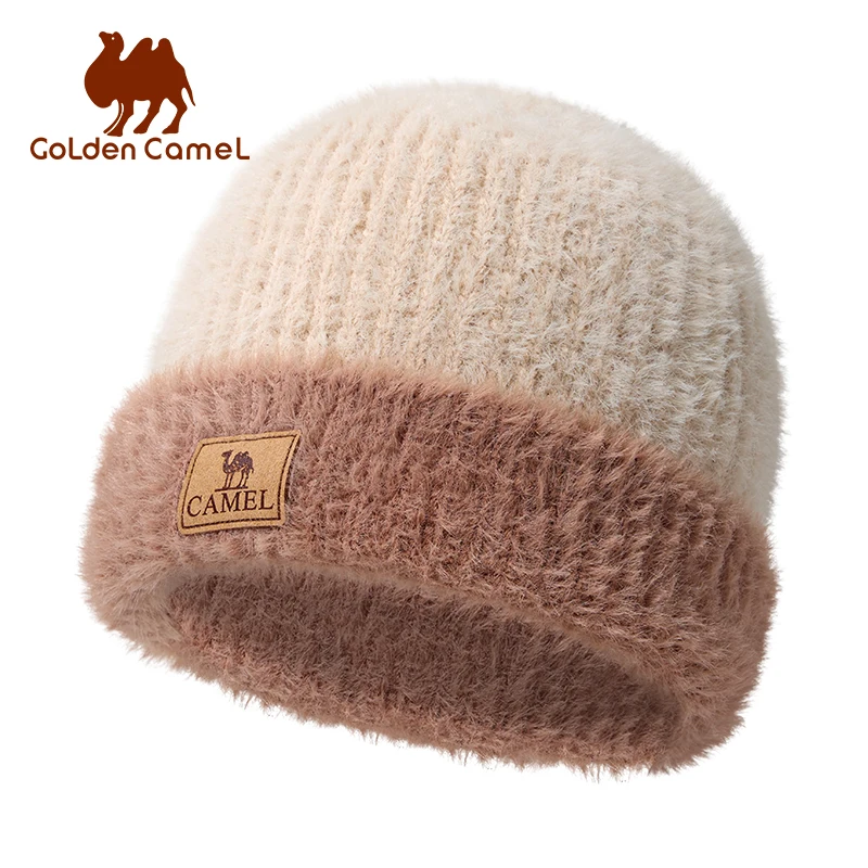 GOLDEN CAMEL Imitation Mink Knitted Hats Women's Warm Winter Caps ...