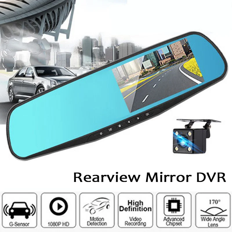 4-3-2-8inch-Car-DVR-Rearview-Mirror-Driving-Recorder-1080P-Auto-Dual ...