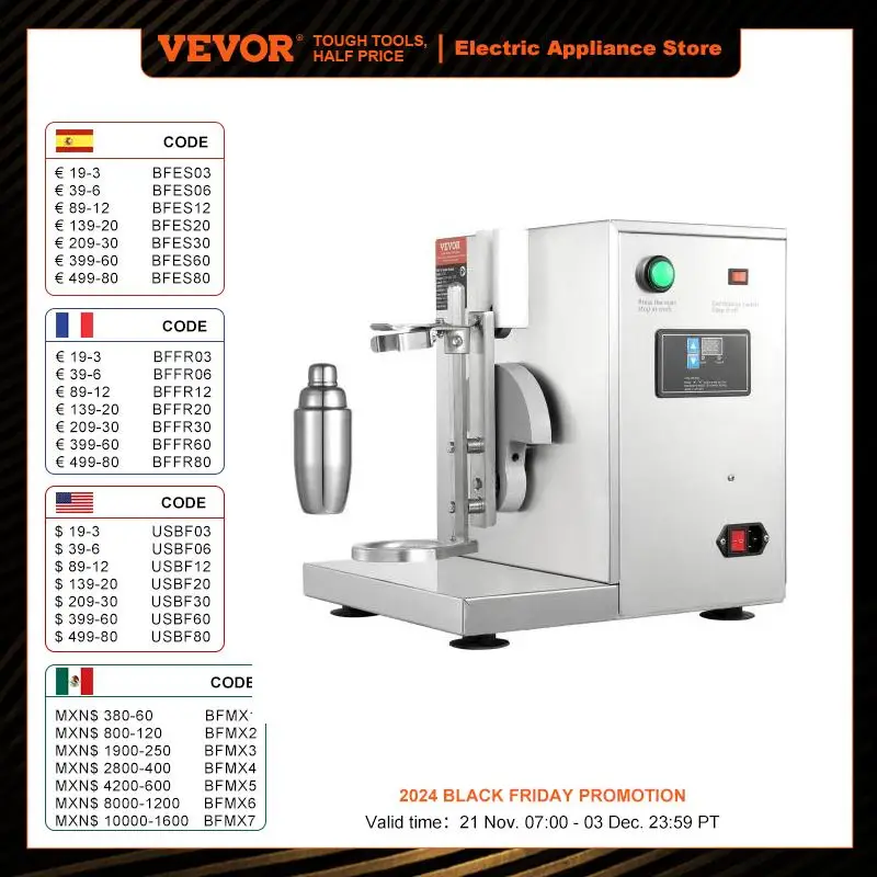 VEVOR-Milkshake-Maker-Machine-120W-Commercial-Milk-Tea-Shaker-Machine ...