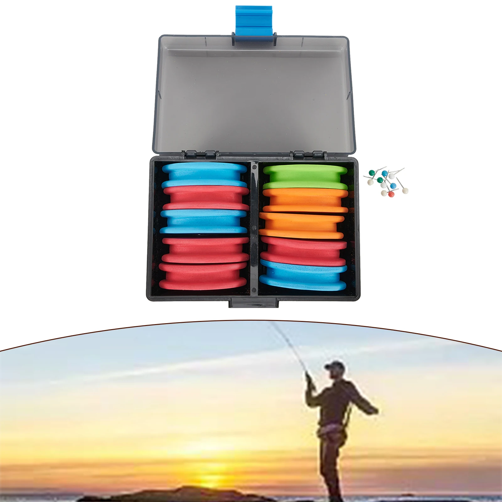 20pcs-Box-EVA-FOAM-RIG-WINDERS-IN-STORAGE-BOX-RIG-Winders-Line-Leader ...