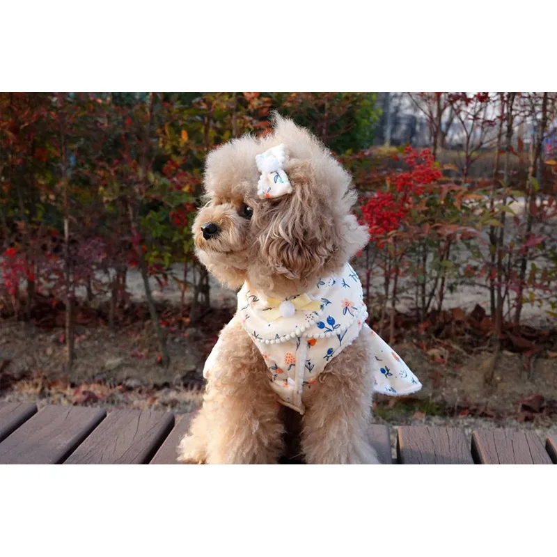 Sweet Princess Dress With White Bow For Dog – DogMega.Com