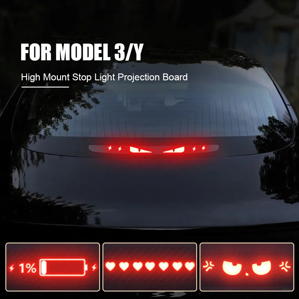 For Tesla Model 3 Model Y High Mount Brake Light Projection Board PVC ...