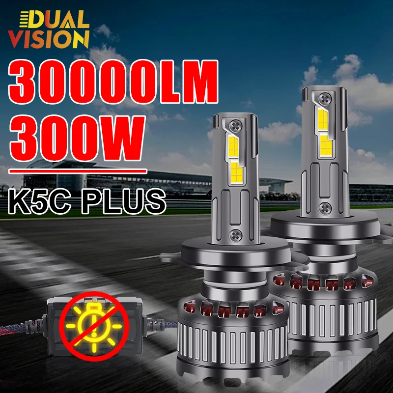 K5C-H1-LED-Headlights-30000LM-LED-H7-H4-H11-9012-HIR2-H8-H9-9005-9006 ...
