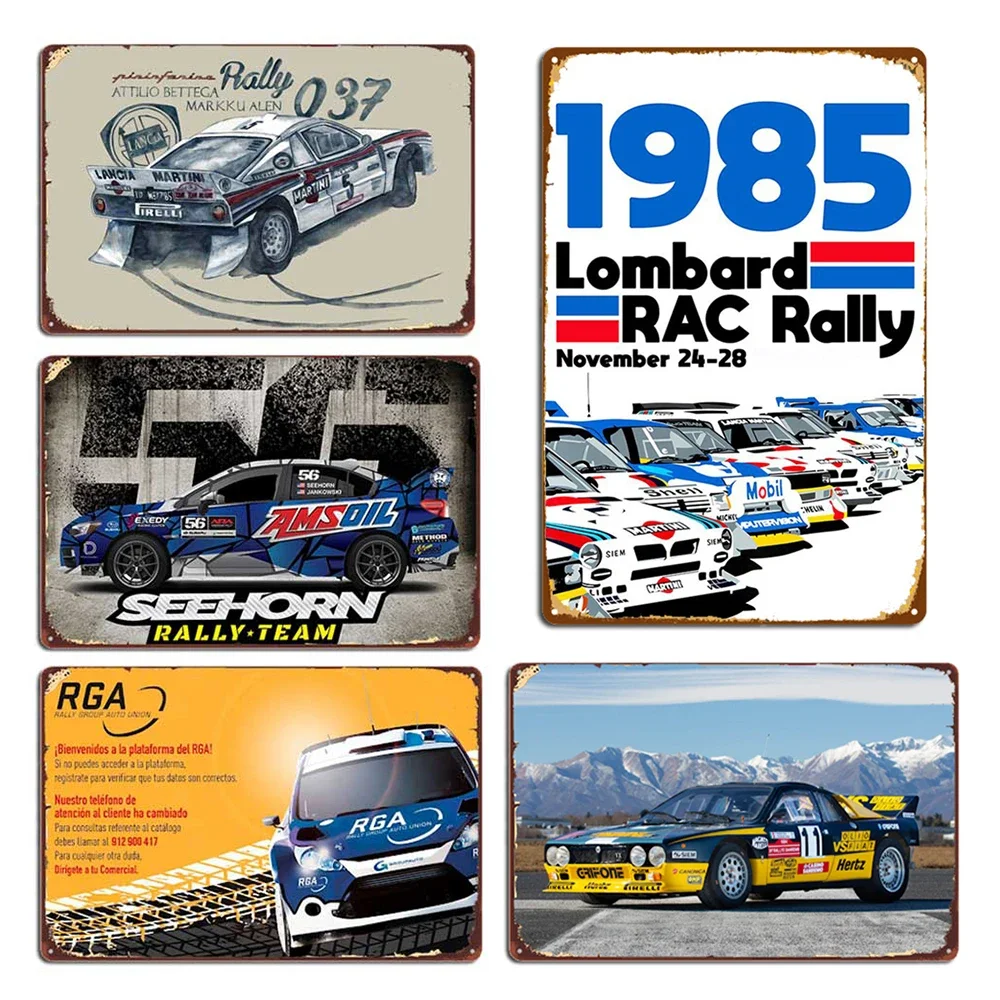 Racing-Car-1985-Wall-Plate-Race-Rally-Signs-Vintage-Art-Poster-Sinal-de ...