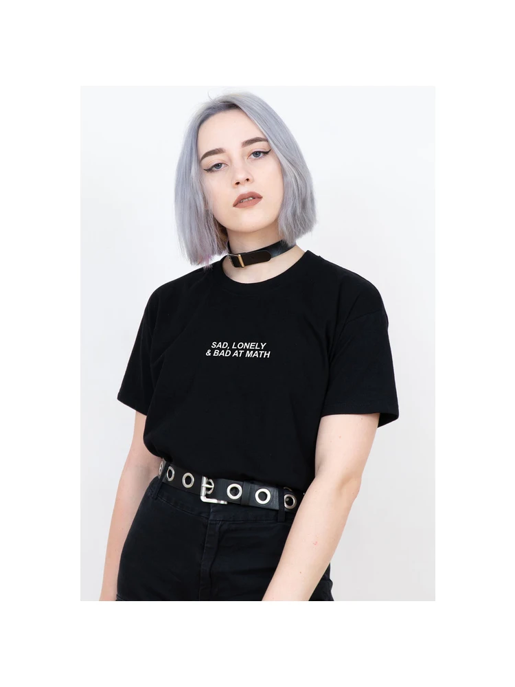 Sad Lonely and Bad At Math Shirt Aesthetic Clothing Women Fashion Funny ...