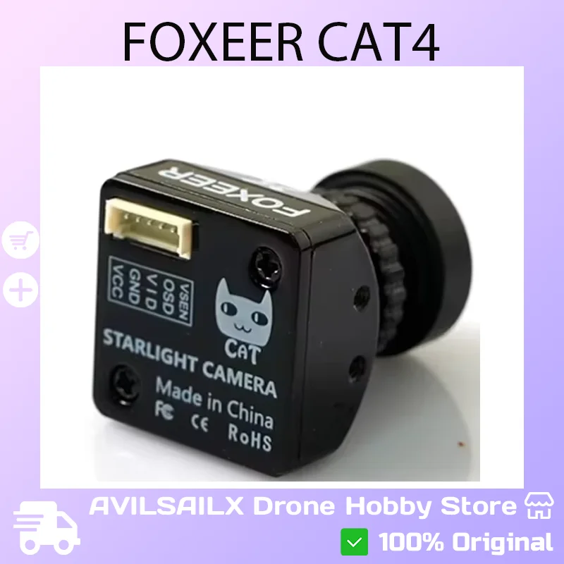 Foxeer CAT4 Mini Micro FPV Camera - 1200TVL Starlight Sensor, 0 ...