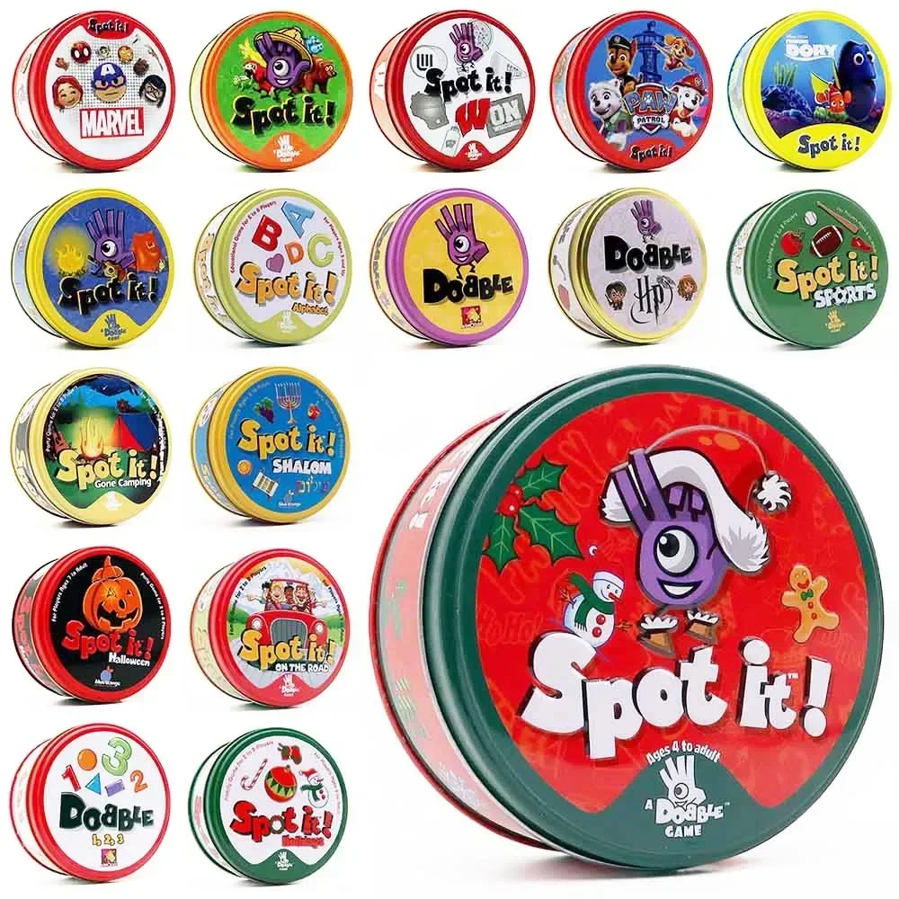 27-Styles-Dobble-Game-Card-Spot-It-Toy-Iron-Box-30-55PCS-Sport-Fun ...