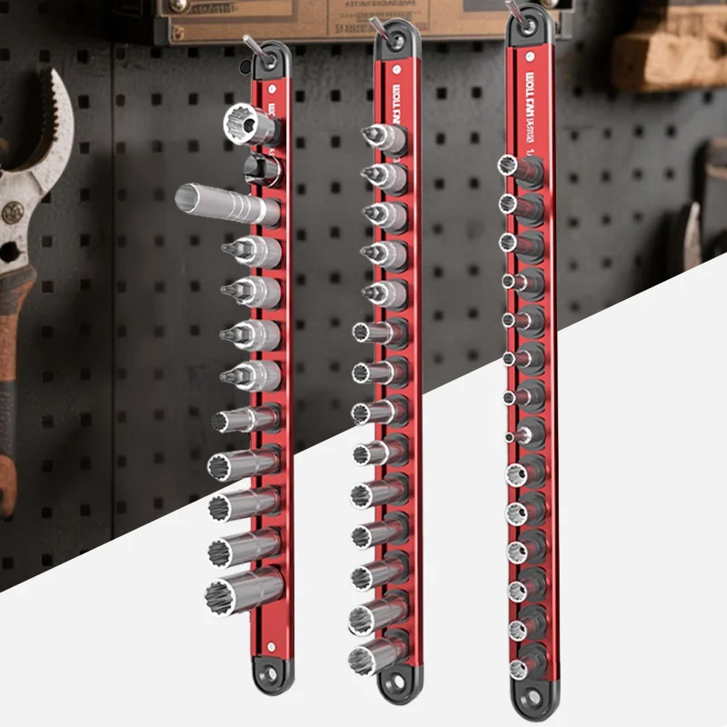 Magnetic Socket Organizer Rail Bar Tool Rack Wall Mounted Socket Rack ...
