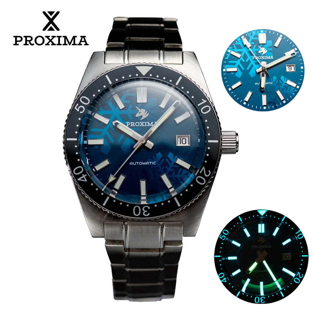 Px1680 62mas V2 40mm Diver Mens Watch Sapphire Glass Snowflake Dial ...