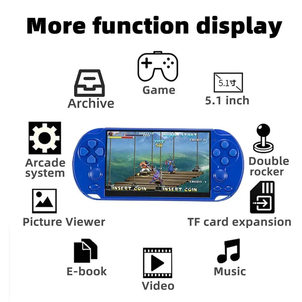 5.1 inch multi-function handheld game console 11000 games support ...