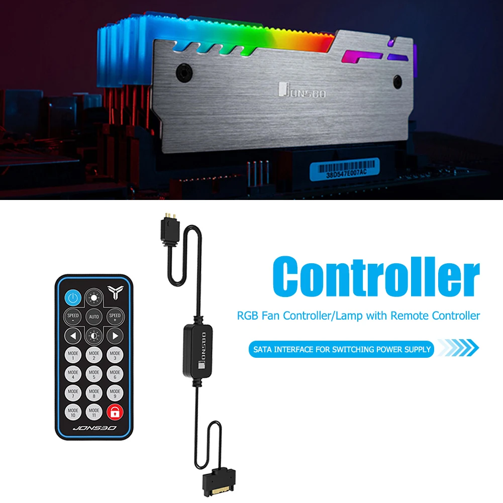 Transporte da gota 1/2/4pcs jonsbo 5v 3pin aura rgb controlador de ...