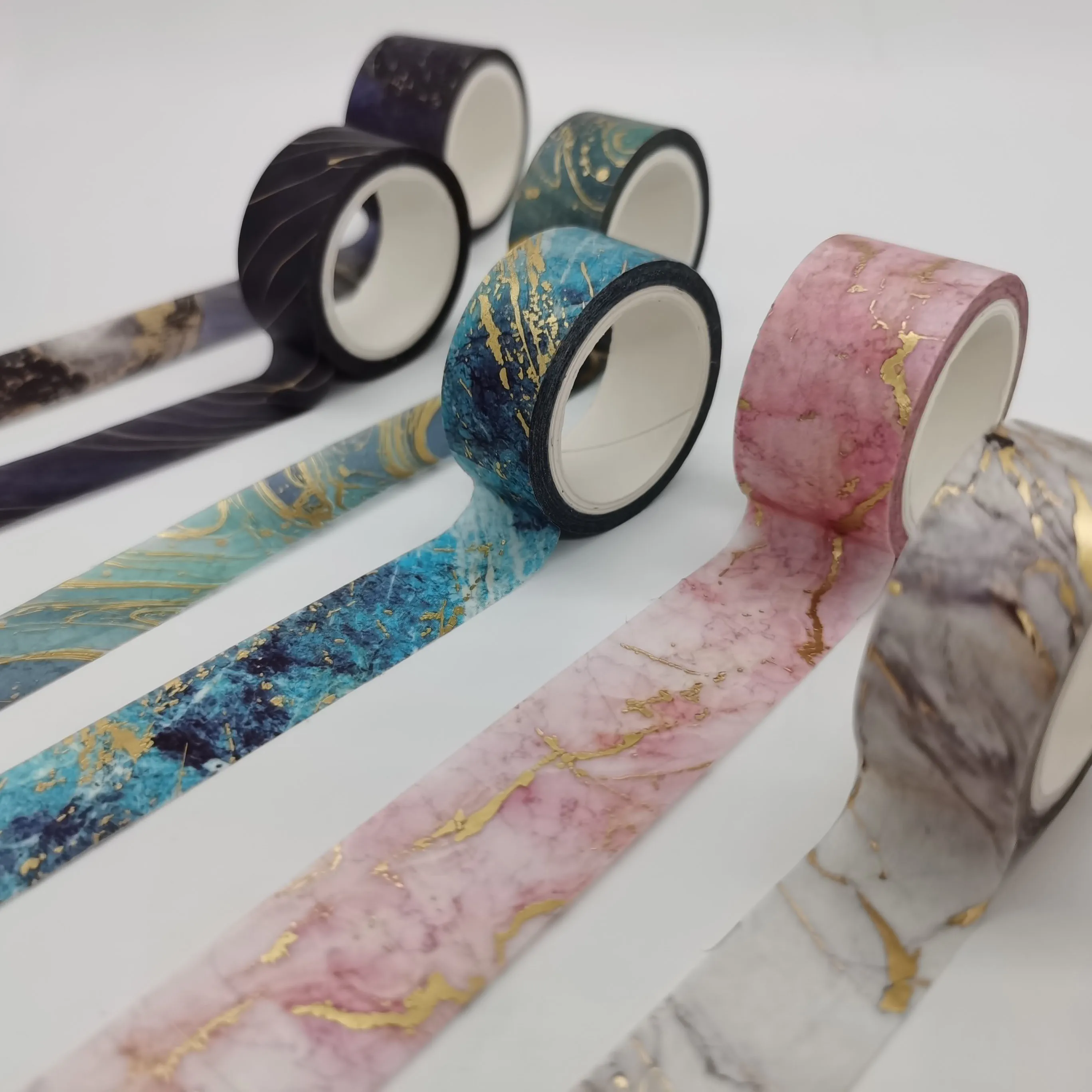 3Rolls-Set-Gold-Foil-Washi-Tape-5m-Masking-Tape-Vintage-Marble-Veins ...