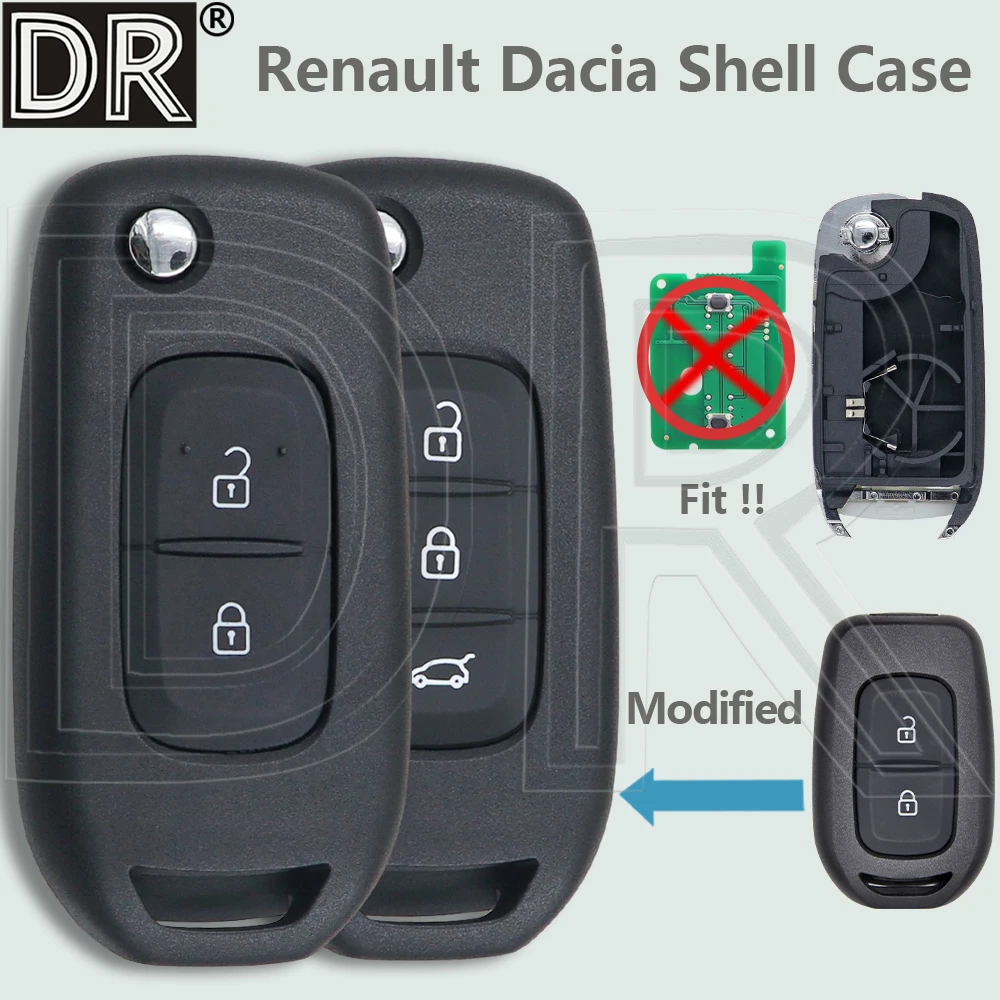 DR Car Key Modified Shell Case Only Support CWTWE1G0003 For Renault ...