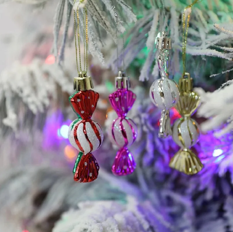 6Pcs-Christmas-Candy-Pendant-Plastic-Xmas-Tree-Hanging-Ornament-Marry ...