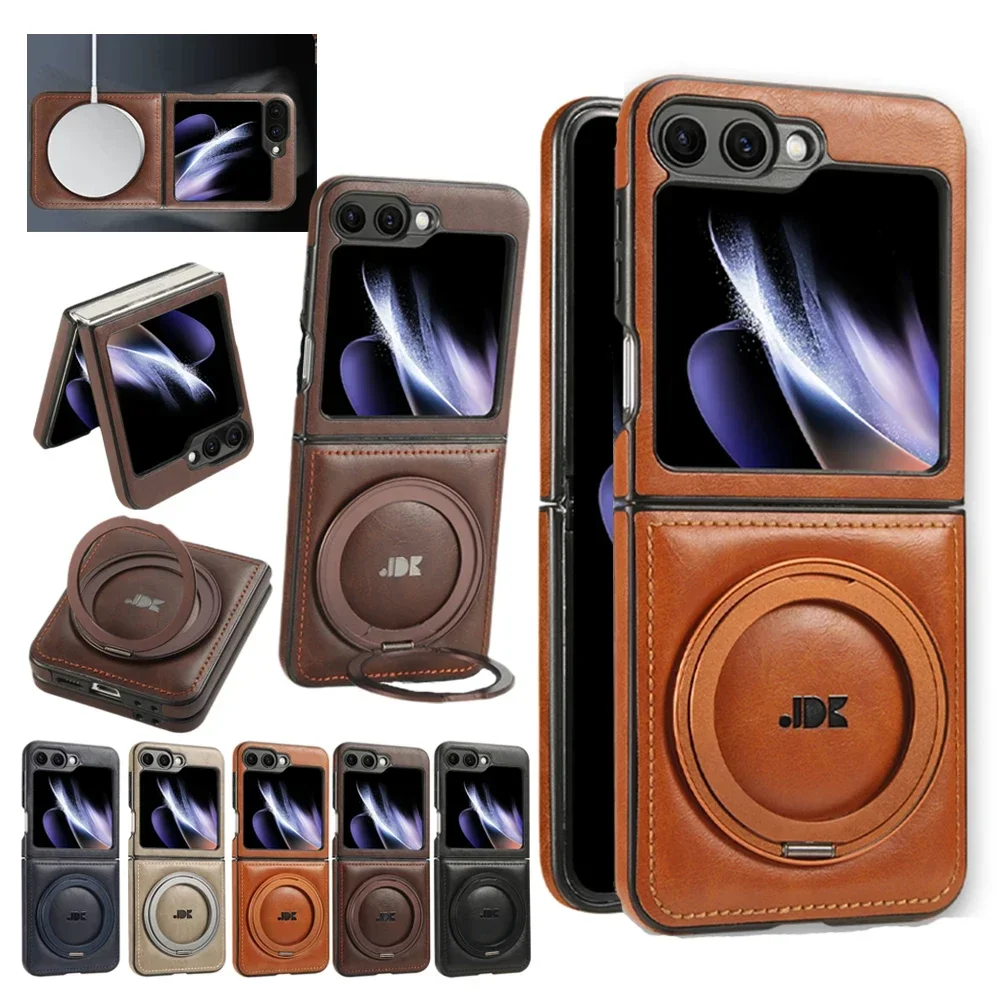 Rotation Bracket Leather Phone Case Magsafe Back Cover for Samsung ...