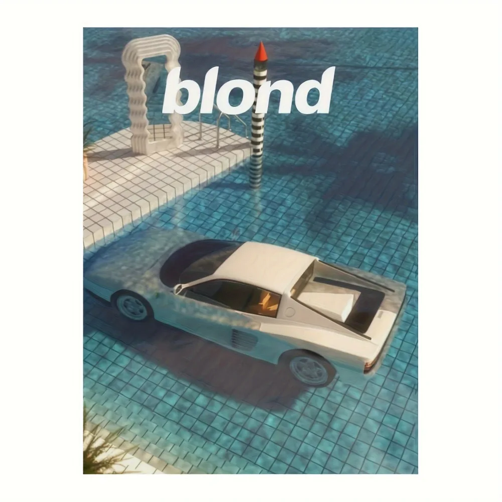 Blond Music Album Cover Art Print, Frameless Canvas Poster for Modern ...