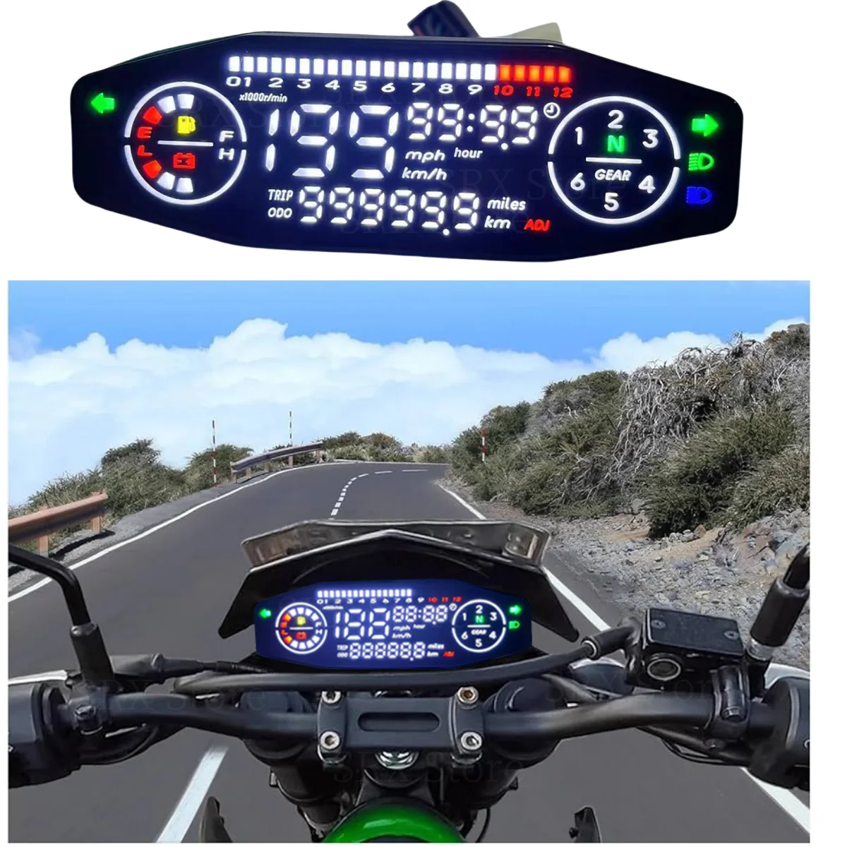 New Universal Motorcycle Speedometer Moto Dashboard Oil Gauge ...