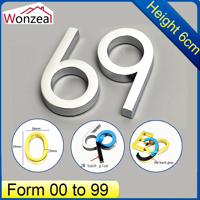58mm-0123456789-Modern-Plaque-Number-House-Letter-Hotel-Door-Address ...