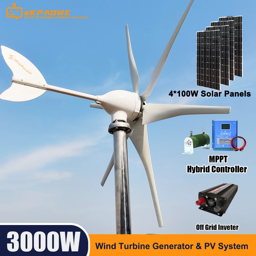 3kw-Horizontal-Wind-Turbine-Generator-96V-48V-24V-3000w-Free-Energy ...