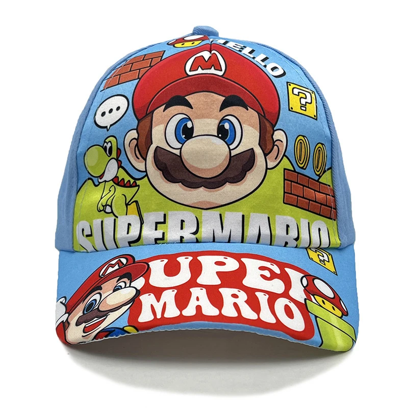 Super Mario Bros Cartoon Baseball Caps Anime Figures Mario Luigi Yoshi ...