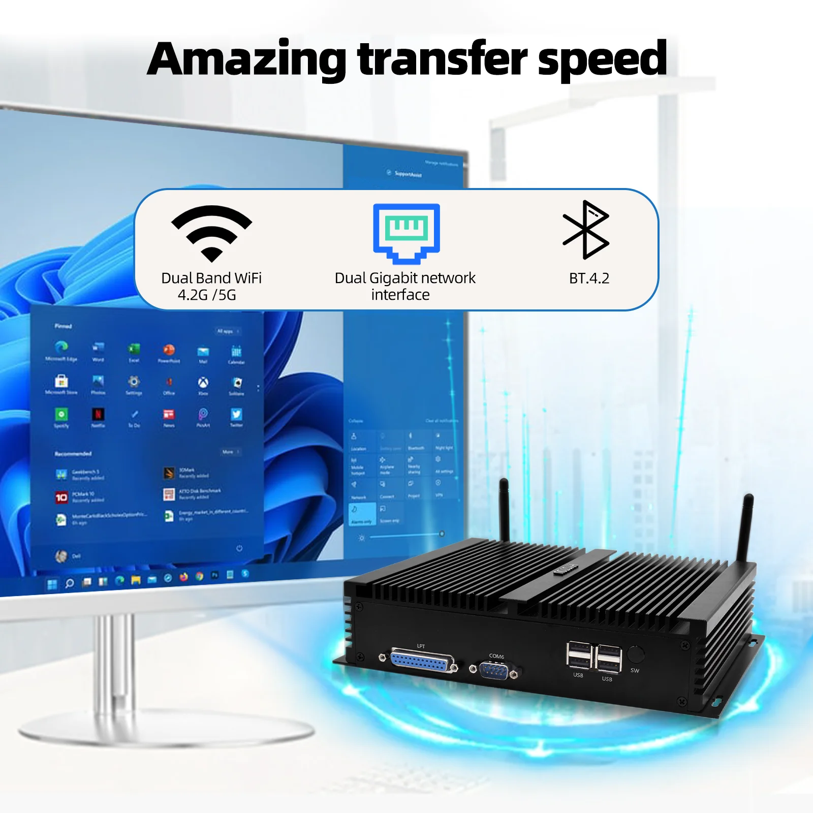 Hystou Fanless Mini Pc Intel Core Ddr4 Sim Card Lpt Desktop Hd Edp Dp ...