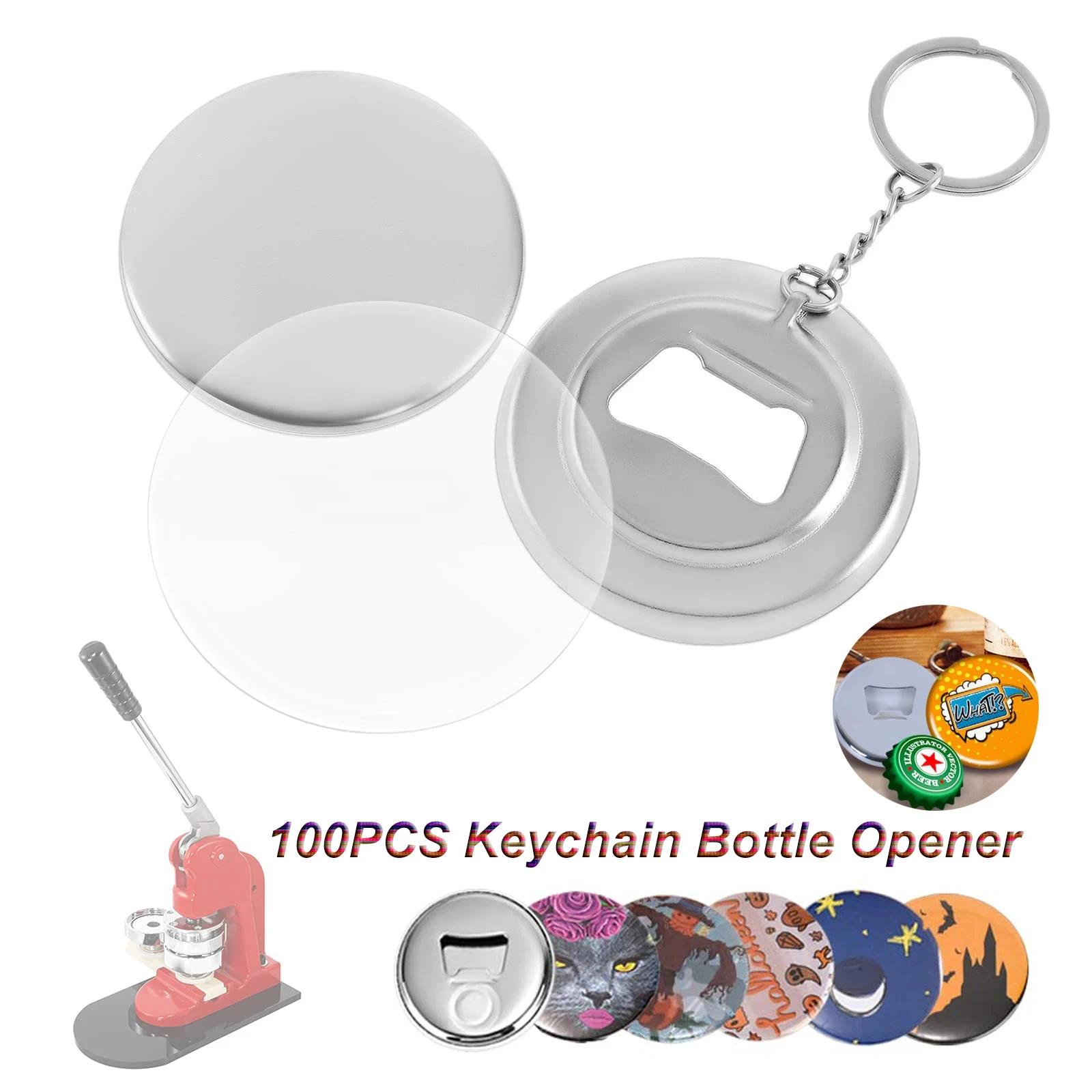 44mm-58mm-KeyChain-Bottle-Opener-Badge-Button-Supply-Base-Parts ...