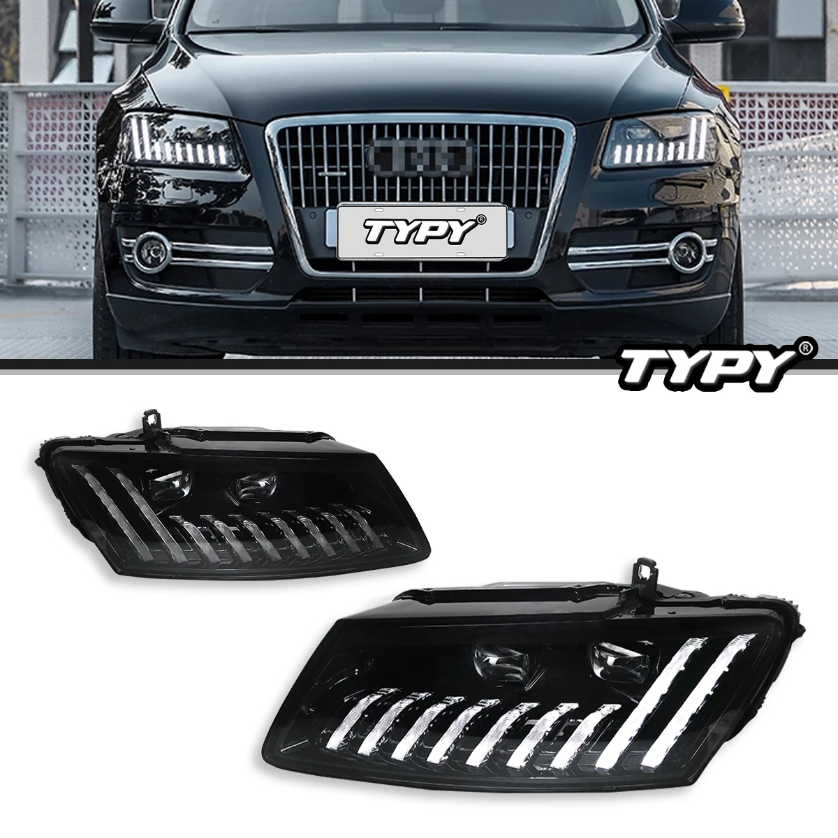 TYPY Car Lights for Audi Q5 Headlights 2009-2018 Q5 LED Streamer ...