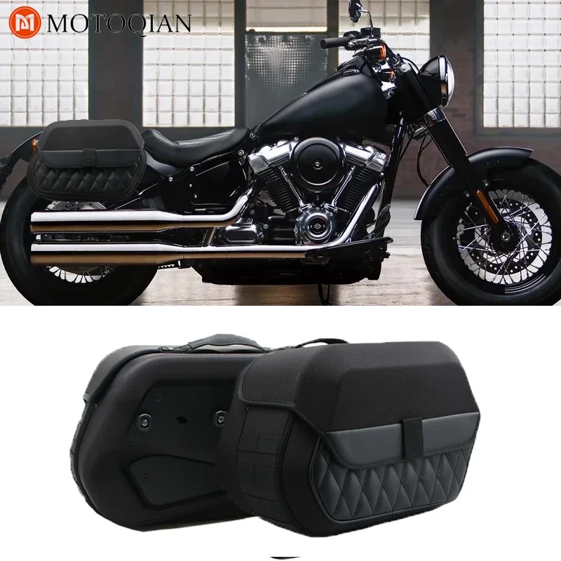 Side Luggage Bag For Harley Softail Fat Boy 2017-2023 Motorcycle PE ...