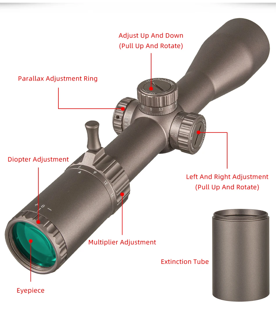 FIRE WOLF DE 4-16x44 SF Scope Rifle Hunting 30mm 1/10Mil Turret Adjust ...