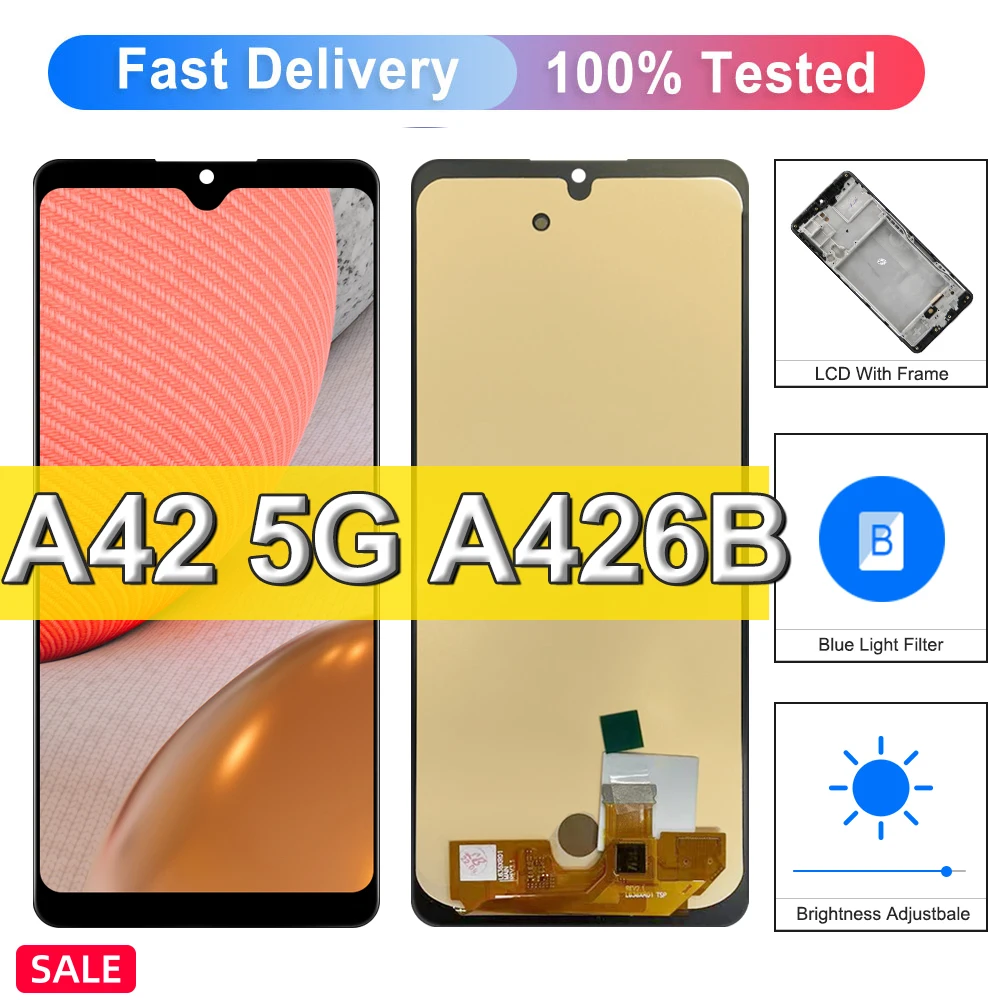 6.6 "amoled para samsung galaxy a42 5g display lcd tela de toque ...