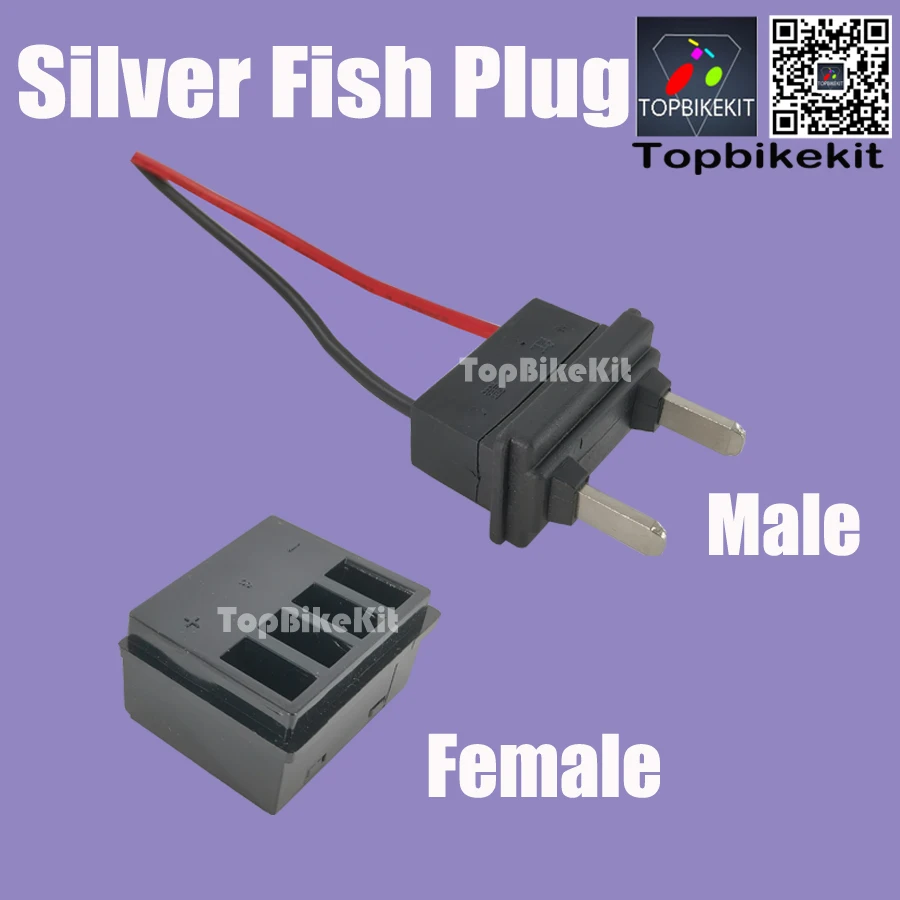 2pcs-Silver-Fish-battery-case-ebike-Discharge-Connector-male-felmale ...