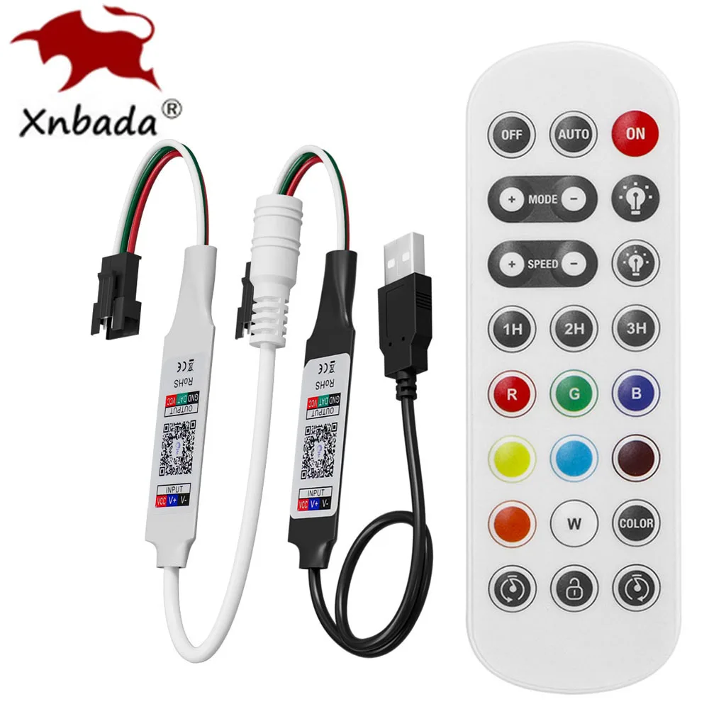 USB/DC WS2811 WS2812B RGBIC Smart LED Controller 2.4G Remote Bluetooth ...
