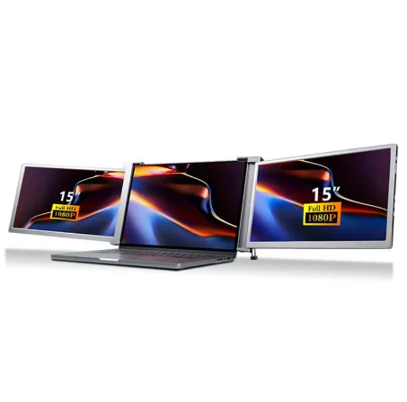 Bestlife duplo extensor tela 15in fhd 1080p ips dobrável duplo monitor ...